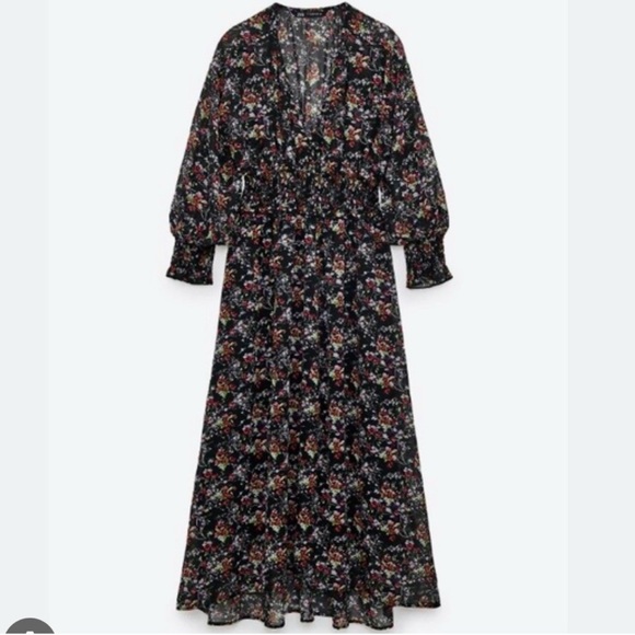 Zara | Dresses | Zara Boho Chiffon Long Dress | Poshmark